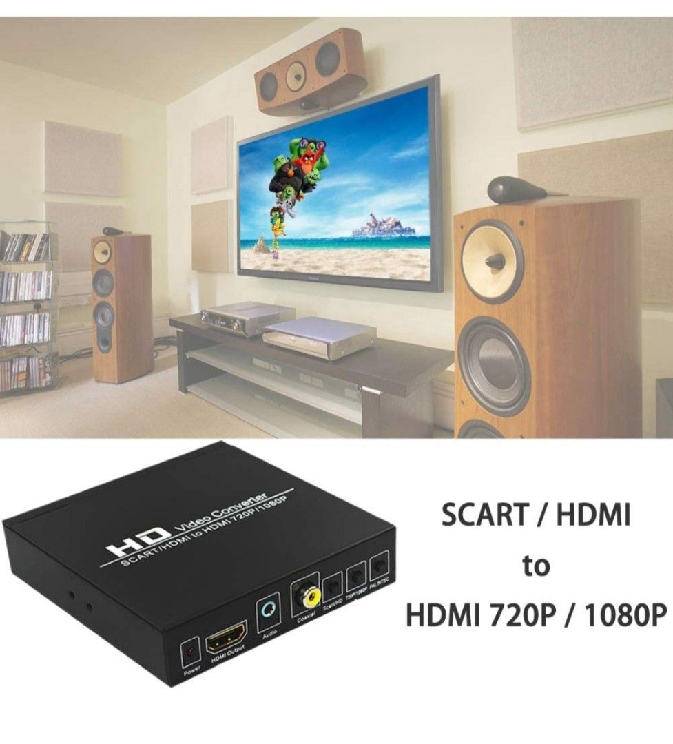 SCART to HDMI, Scart Converter Video Audio Box, HD Video Converter ...