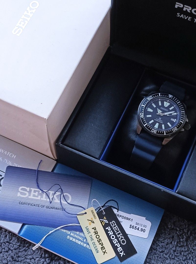 Seiko Samurai Blue Black Save The Ocean STO Gen 1 Automatic Prospex ...