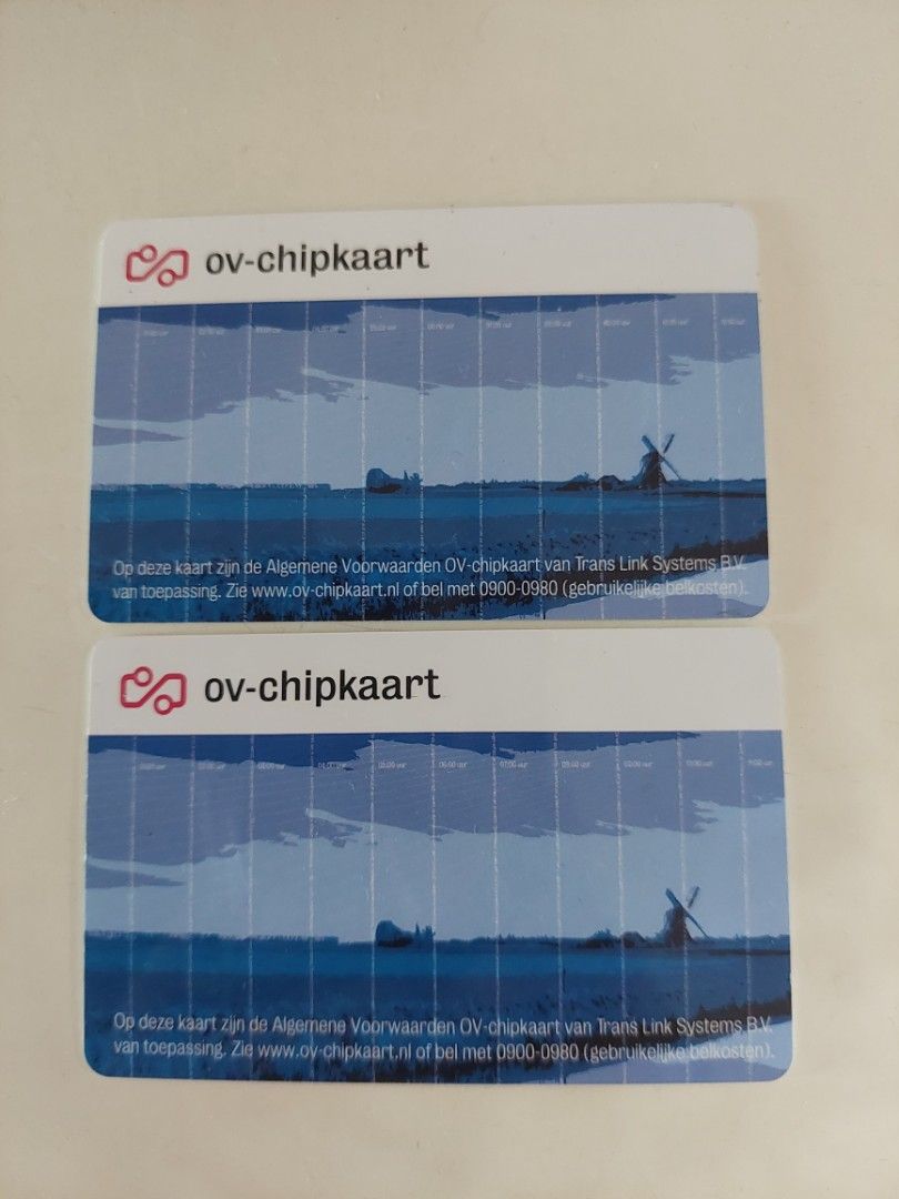 Set of 2x Netherlands ov-chipkaart public transport prepaid cards ...