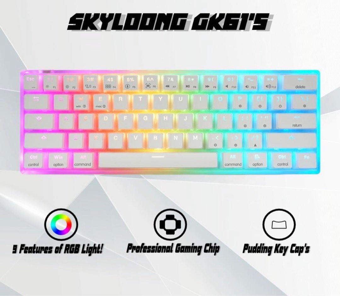 Skyloong GK61S Acrylic RGB 60% Mechanical Keyboard, Computers & Tech ...