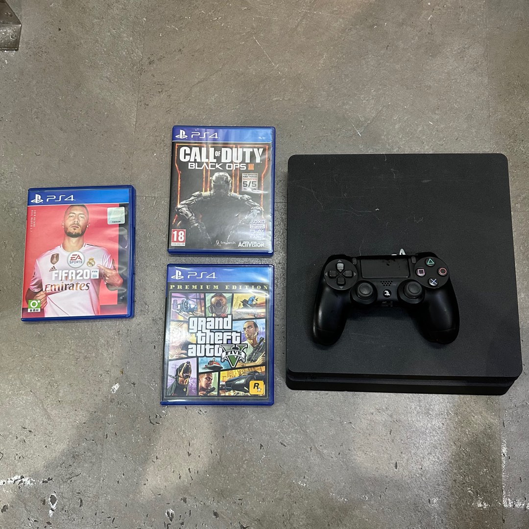 Sony Ps4 Slim 1tb Used (with 3games + 1 controller) all function good ...