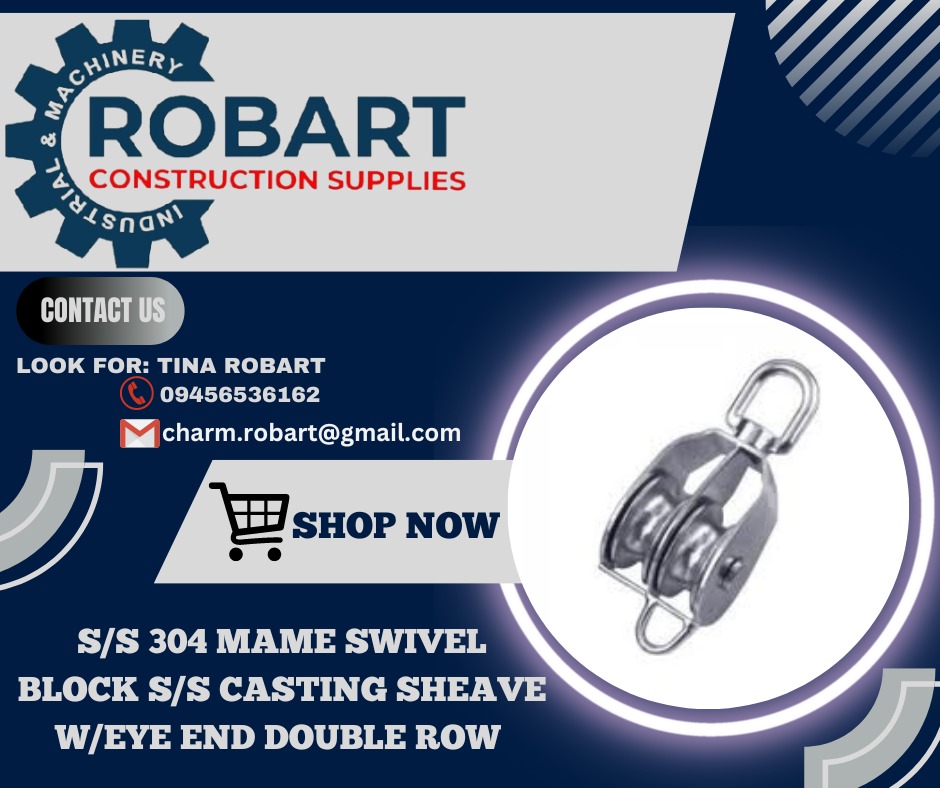 S/S 304 MAME SWIVEL BLOCK S/S CASTING SHEAVE w/EYE END DOUBLE ROW on ...