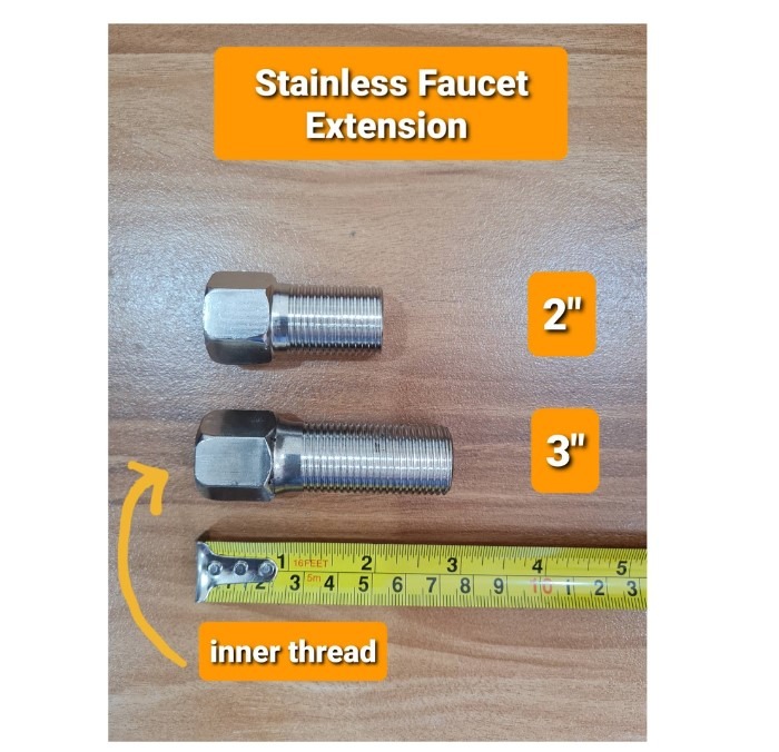 Stainless Faucet Extension 1/2x2" 1/2x3" ss304 Faucet Extender Heavy ...