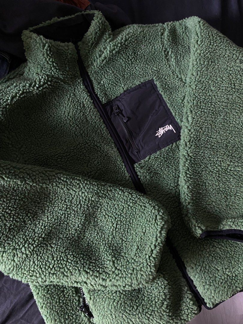 Stussy 8 ball fleece sherpa reversible jacket, Men's Fashion, Coats, Jackets and Outerwear on ...