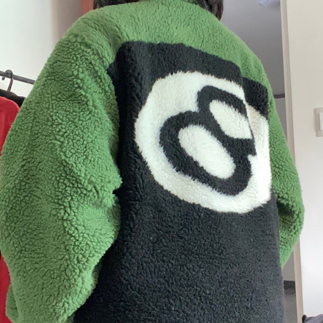 Stussy 8 ball fleece sherpa reversible jacket, Men's Fashion, Coats, Jackets and Outerwear on ...