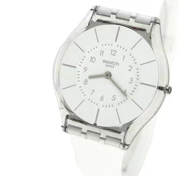 Swatch skin series white, Luxury, Watches on Carousell