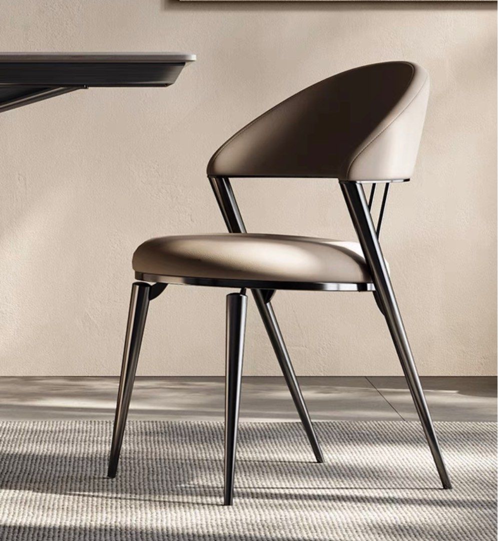 TEODORES Leather Luxury Dining Chair, Furniture & Home Living ...