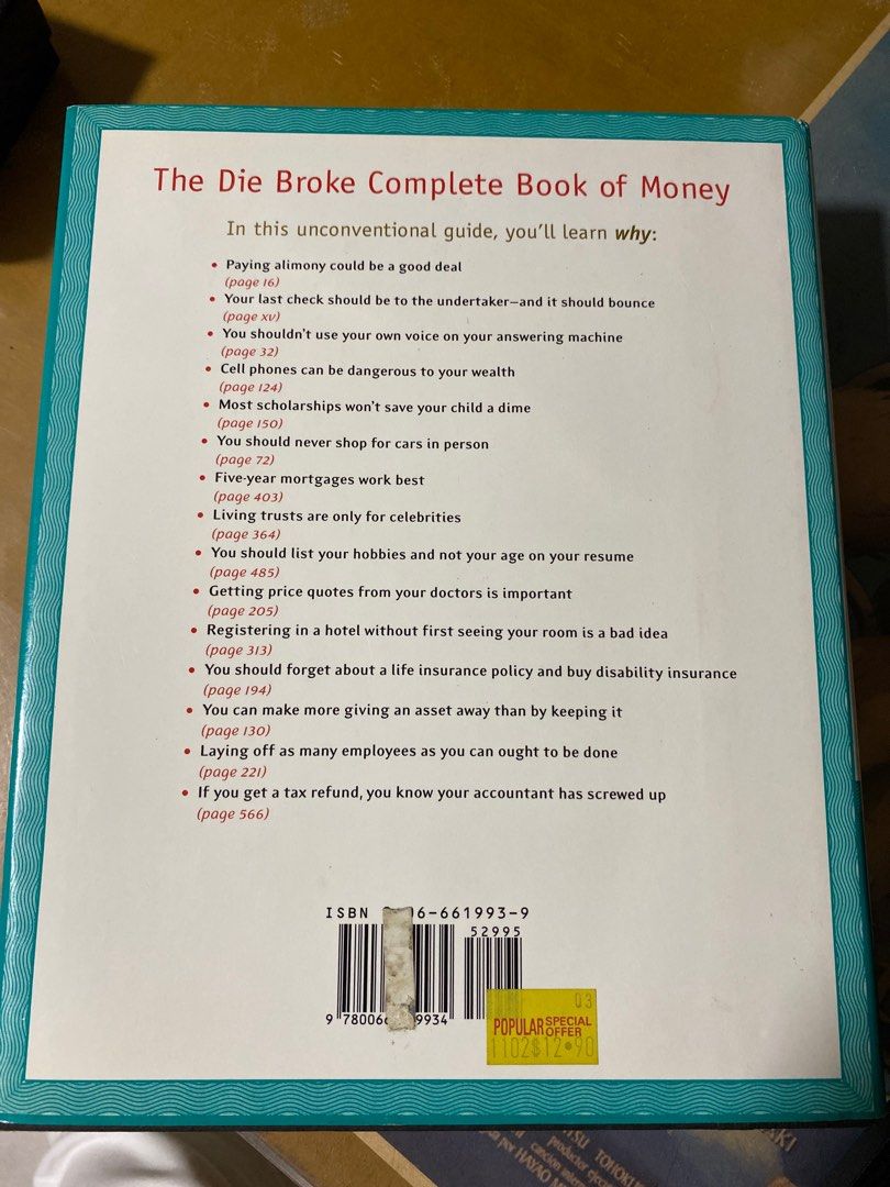 The die broke complete book of money, Hobbies & Toys, Books & Magazines ...