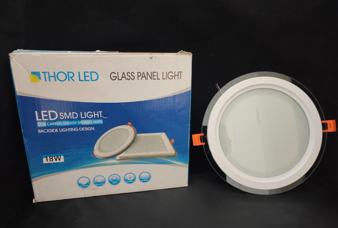 THOR LED GLASS PANEL LIGHT 18W(Round) (3 COLOR), Furniture & Home ...