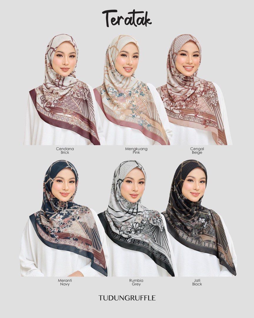 Tudung Ruffle | Teratak Cotton Square, Women's Fashion, Muslimah ...