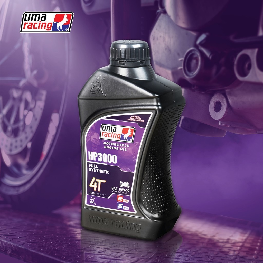 Uma Racing 4T Engine Oil Full Synthetic HP3000 10W50 FOR ALL MOTORCYCLE ...