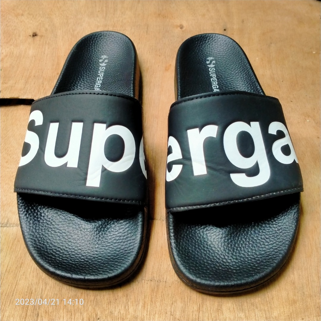 Unisex Superga Black Slides, Women's Fashion, Footwear, Slippers and ...