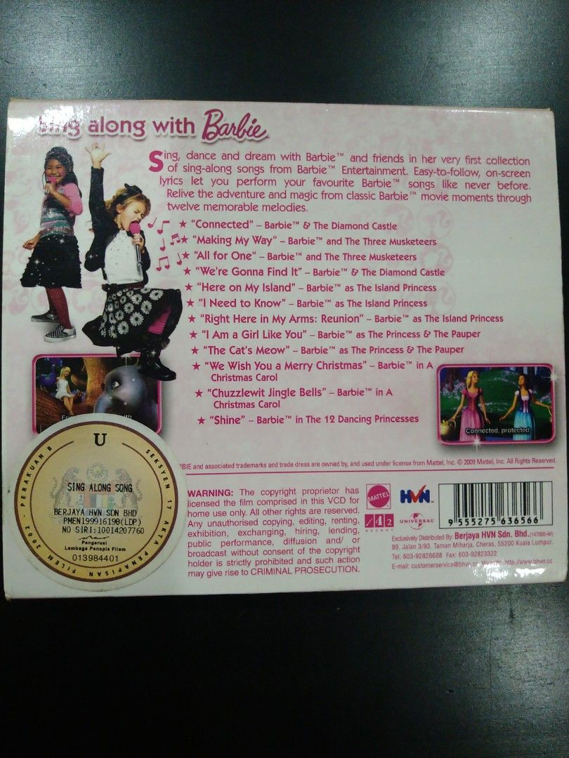 VCD Sing Along With Barbie, Hobbies & Toys, Music & Media, CDs & DVDs ...