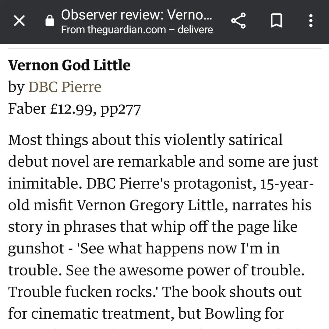 Vernon God Little by DBC Pierre, Hobbies & Toys, Books & Magazines ...