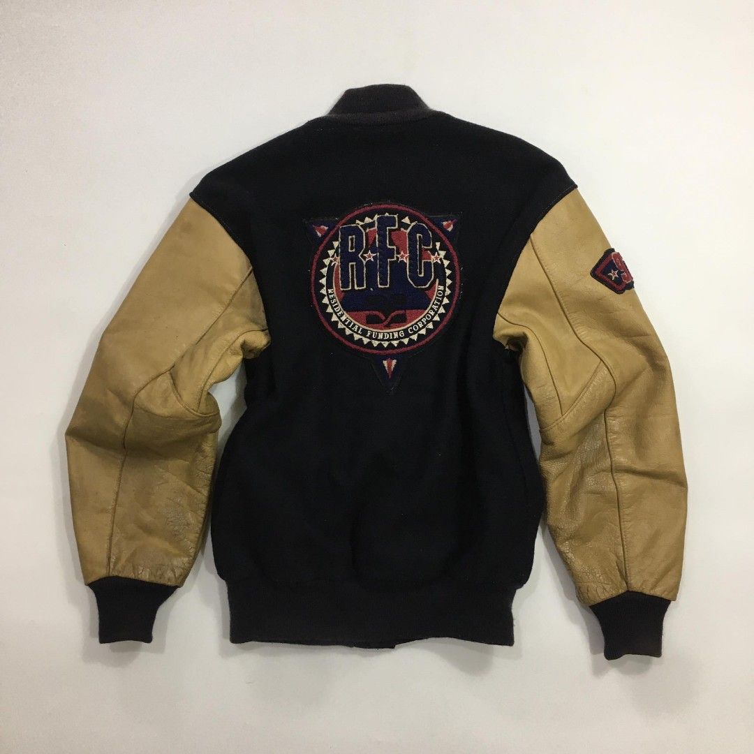 Vintage 1980s 90s Delong Varsity Letterman Jackets Rfc Team Mens