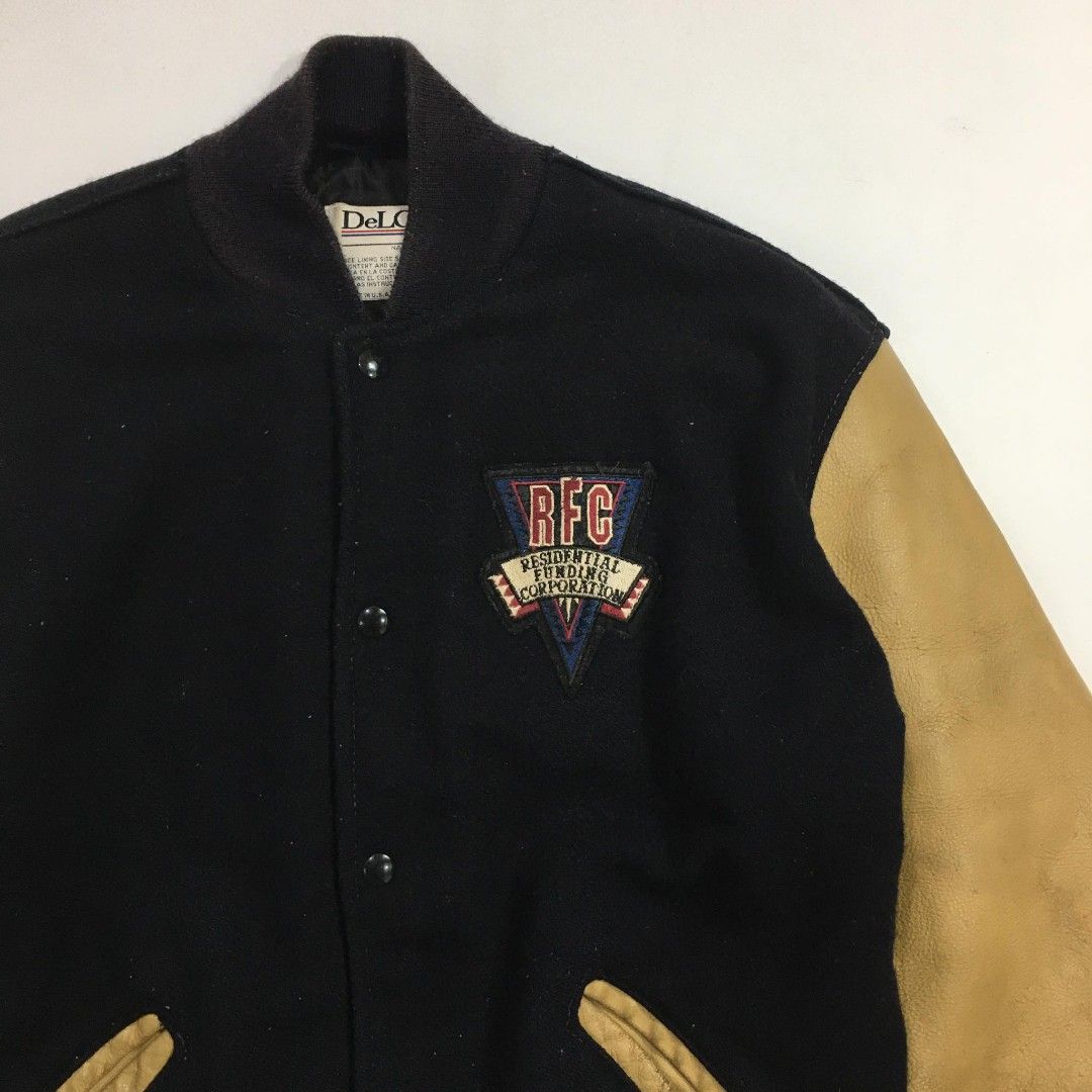 Vintage 1980s 90s Delong Varsity Letterman Jackets Rfc Team Mens