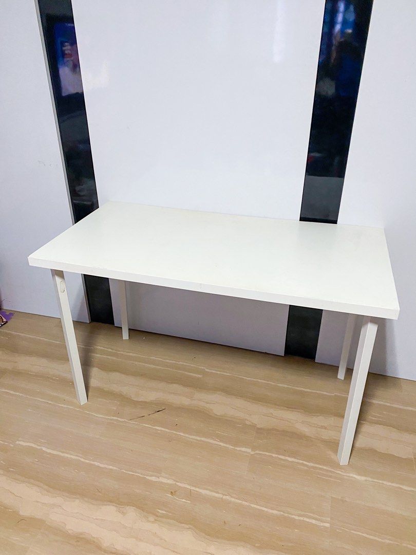 IKEA LINNMON WHITE STUDY TABLE, Furniture & Home Living, Furniture ...