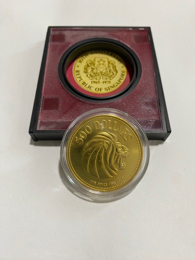1975 Singapore 10th Anniversary Independence $500 Gold coin, Hobbies ...