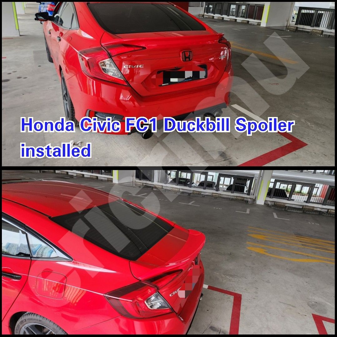 2015-2020 Honda Civic FC Rear Duckbill Spoiler and Roof Spoiler, Car ...
