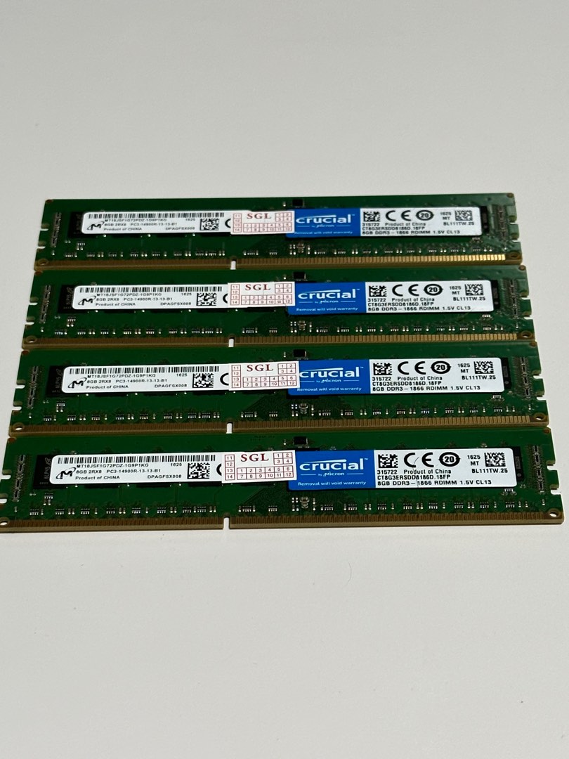 32GB DDR3 ECC RAM 1866Mhz (4x8GB), Computers & Tech, Parts ...
