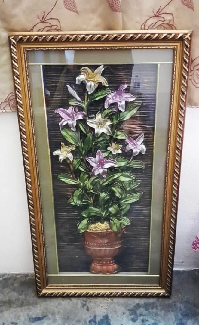 3d flower art framed - wall decor hanging single frame set, Furniture ...