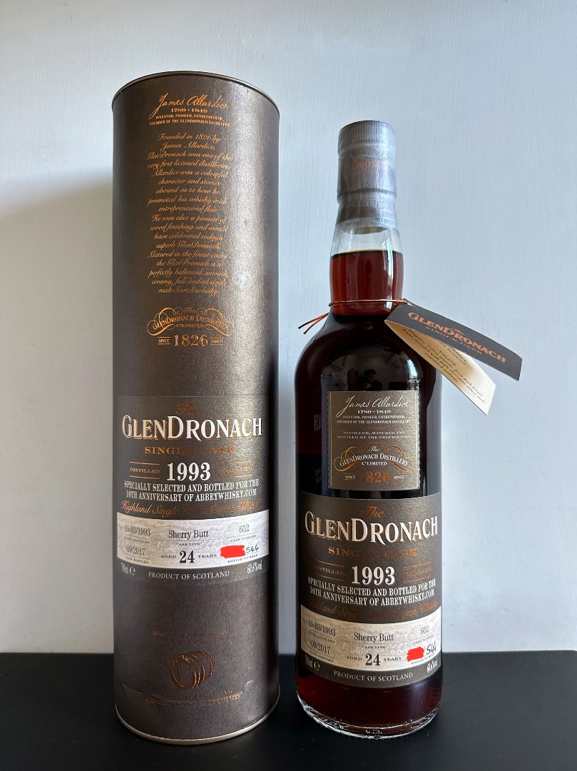 [#652] Glendronach 1993/2017 24 Year Old Single Cask #652 Bottled for ...