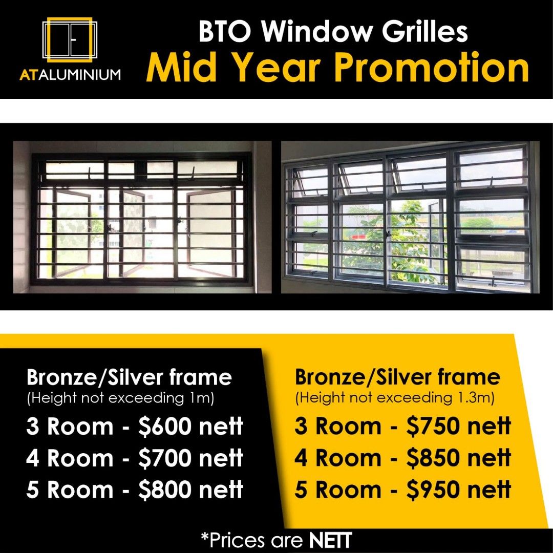 [ MID YEAR PROMO ] BTO Aluminium Windows Grilles / HDB Resale, Home ...
