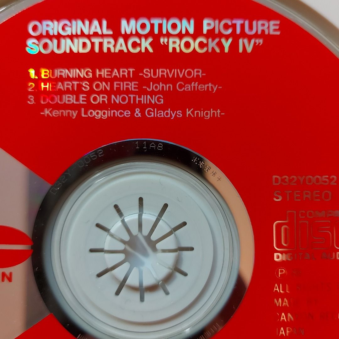 史泰龍 staLLone ‧ 洛奇 ROCKY IV 電影原聲 CD ost (86年 日本五"+"版, 3200yen) Eye of tHe Tiger, 興趣及遊戲, 音樂、樂器 ...