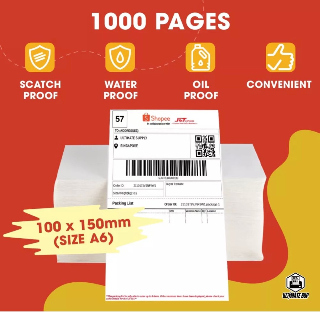 A6 Thermal Paper Label AWB Airway Bill, Computers & Tech, Printers ...