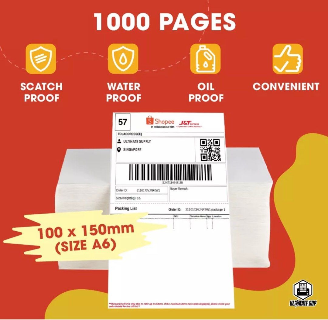 A6 Thermal Paper Label AWB Airway Bill, Computers & Tech, Printers ...