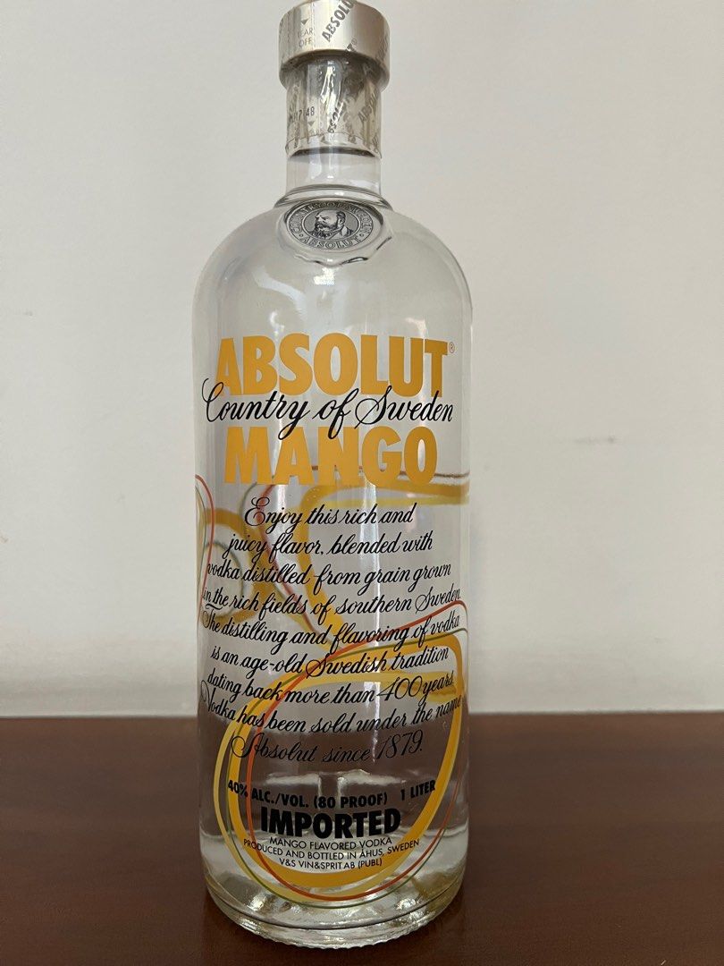 Absolut Mango 1 litre, Food & Drinks, Alcoholic Beverages on Carousell