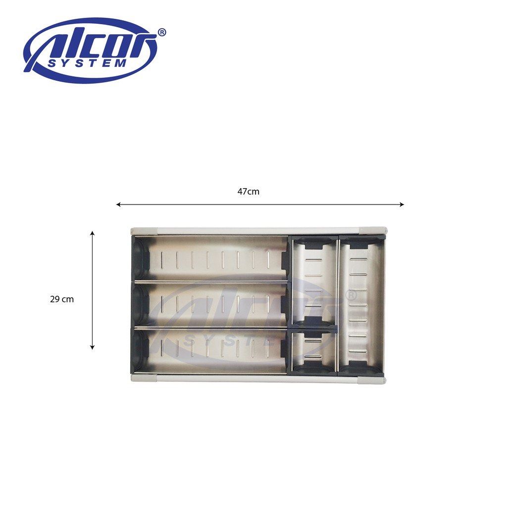Alcor System Kitchen Cutlery Tray / Cutlery Organizer / Stainless Steel ...