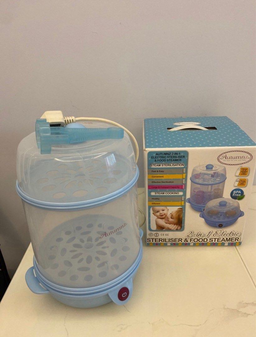 Autumnz - 2-in-1 Electric Steriliser & Food Steamer (Blue), Babies ...