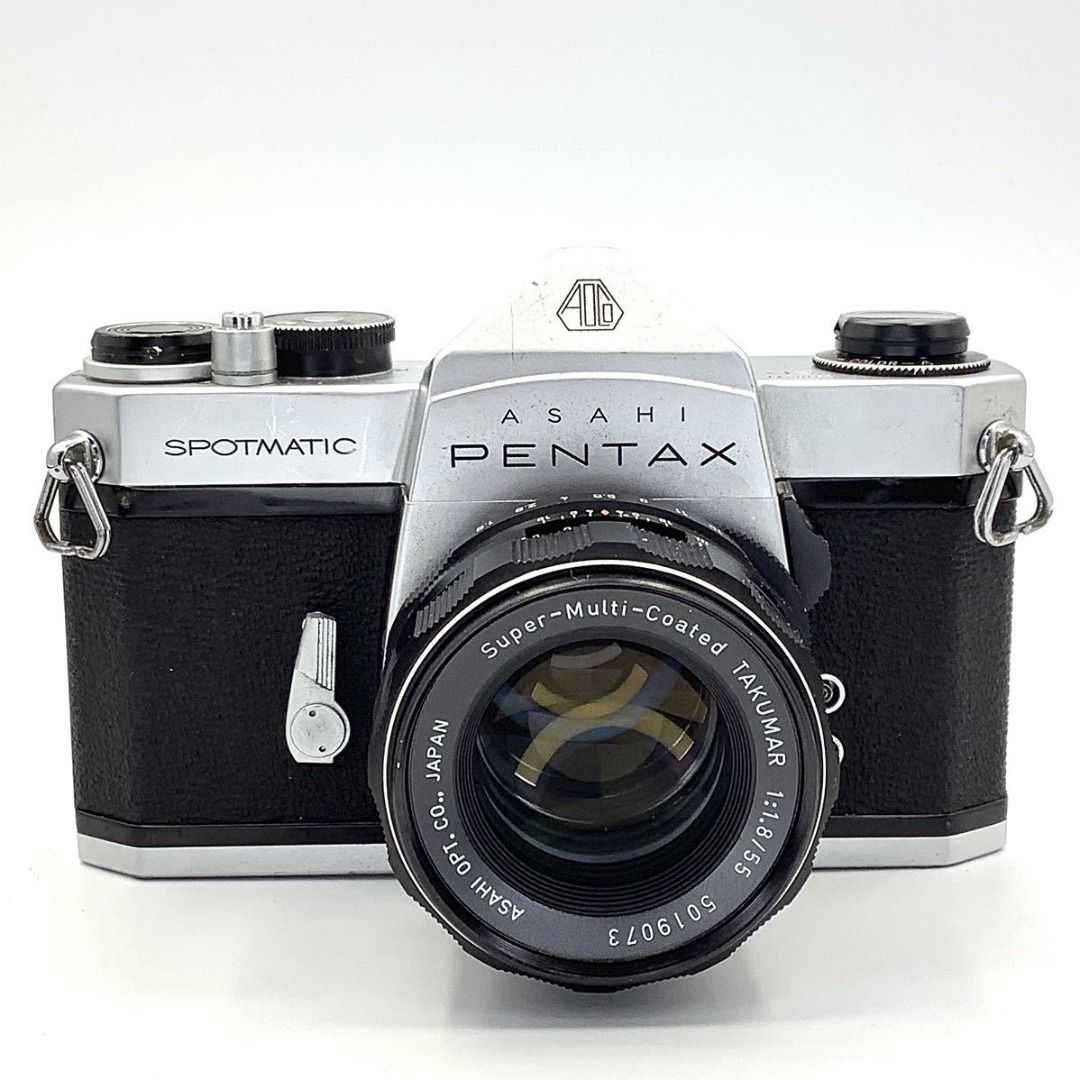[BMC] Asahi Pentax Spotmatic SP Silver + Super-Multi-Coated Takumar 55mm F1.8 M42 Mount 35mm ...