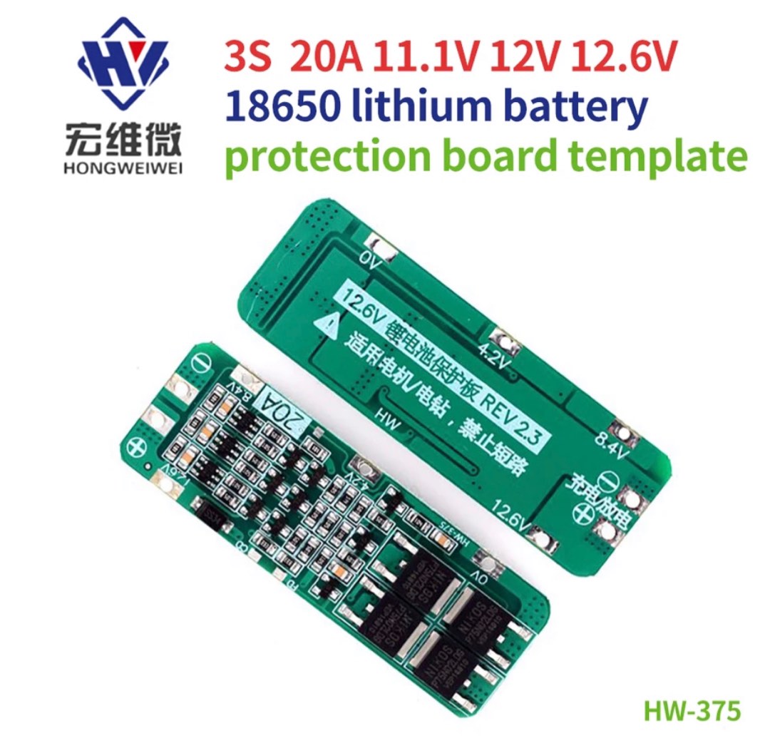 *BMS 12V 3S 3-series 20A Lithium Battery 18650 Charger PCB BMS Protection Board 12.6v 18650 Li ...