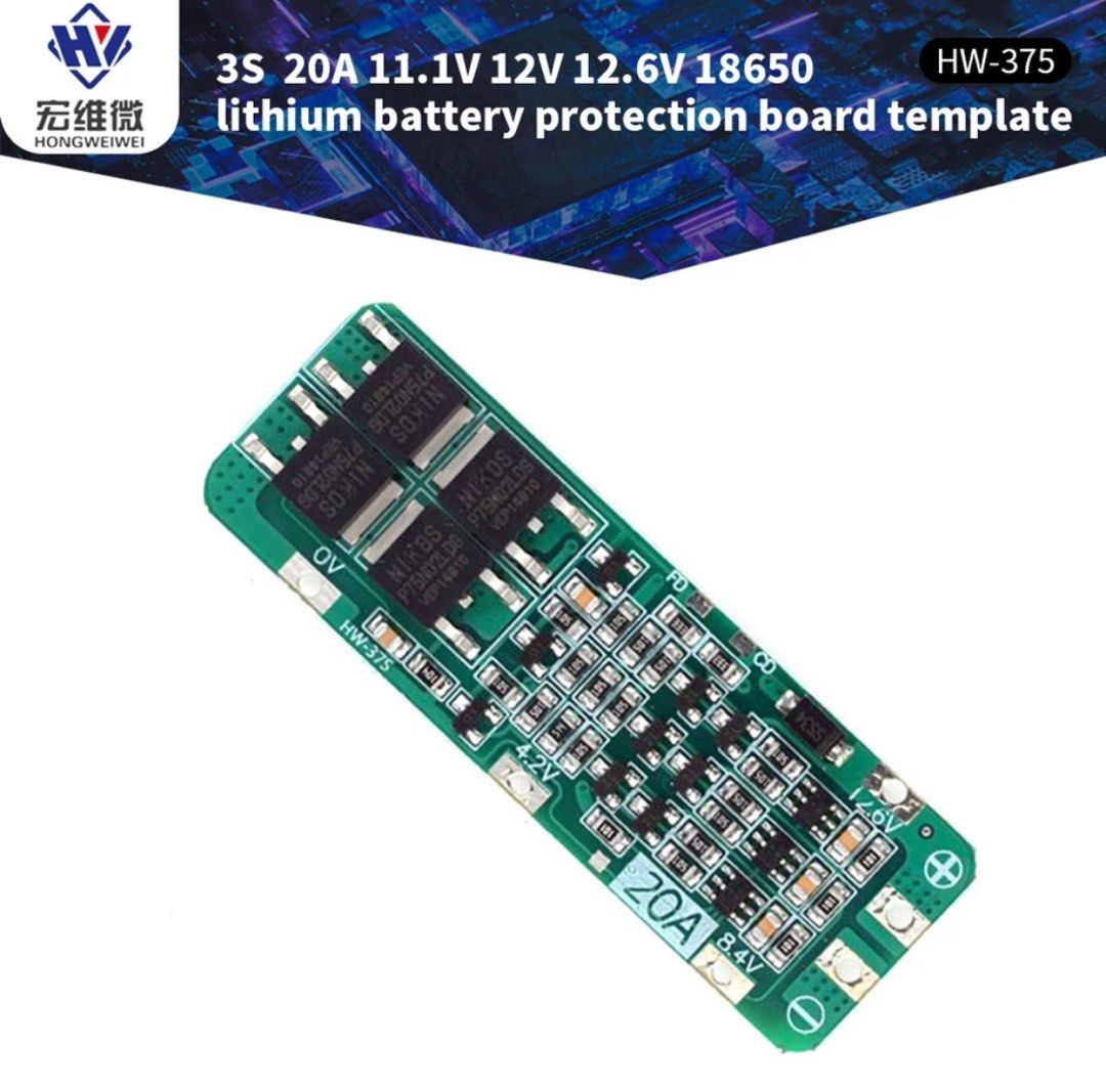 *BMS 12V 3S 3-series 20A Lithium Battery 18650 Charger PCB BMS Protection Board 12.6V 18650 Li ...