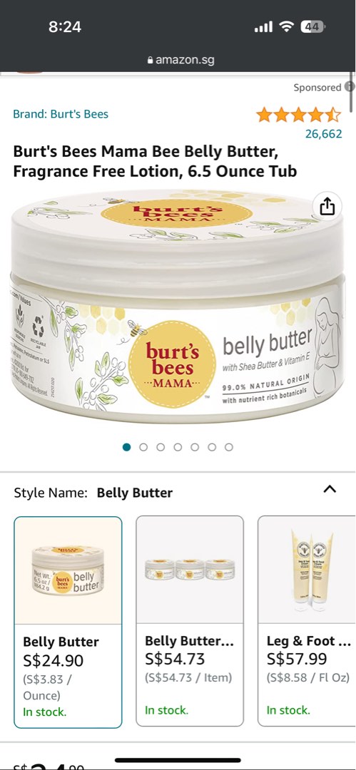 BN Burt's Bees Mama Bee Belly Butter, Babies & Kids, Maternity Care on Carousell