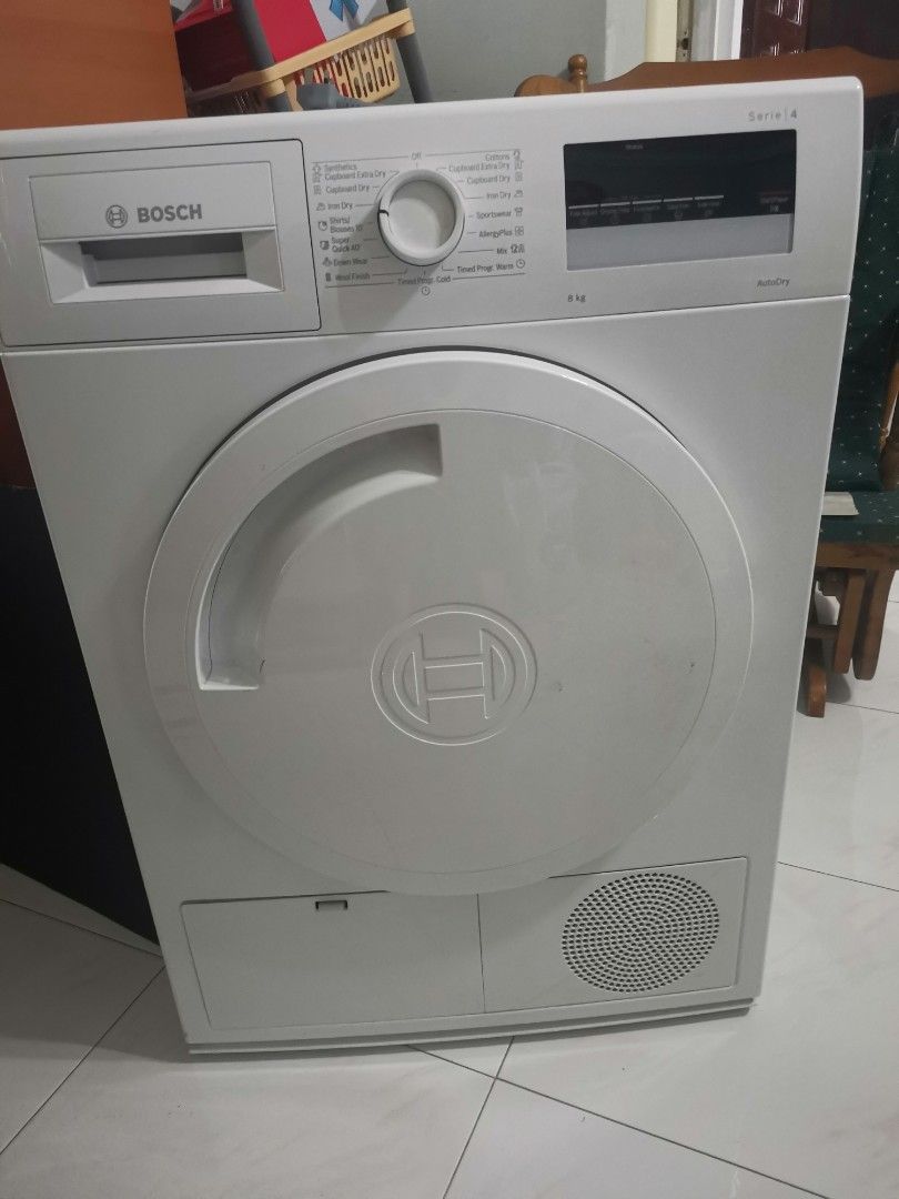 BOSCH CONDENSER DRYER 8KG serie 4, TV & Home Appliances, Washing ...