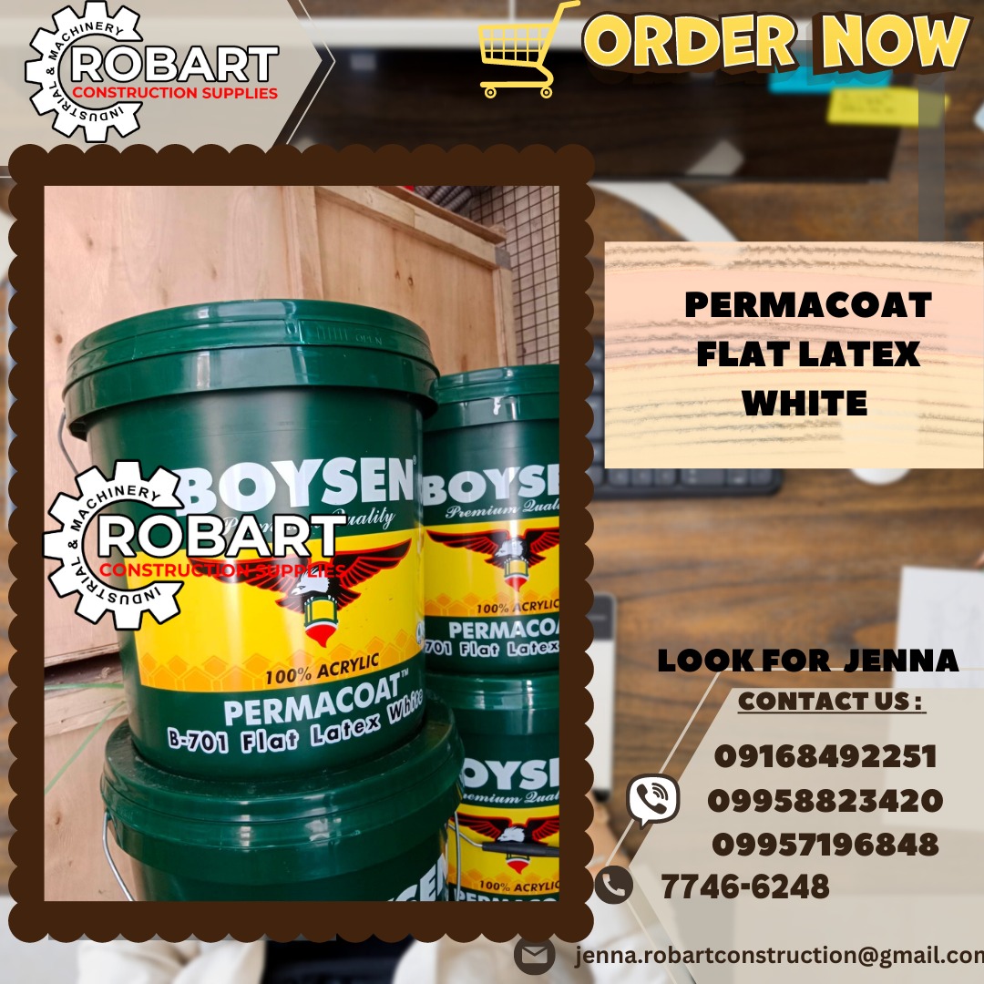 BOYSEN PERMACOAT FLAT LATEX WHITE PAIL, Commercial & Industrial ...