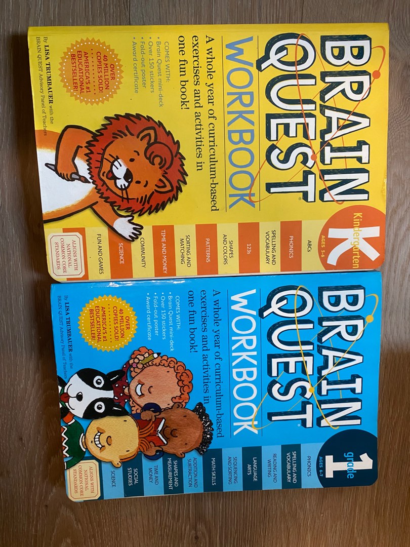 Brain Quest Workbook for Kindergarten & Grade 1, Hobbies & Toys, Books ...