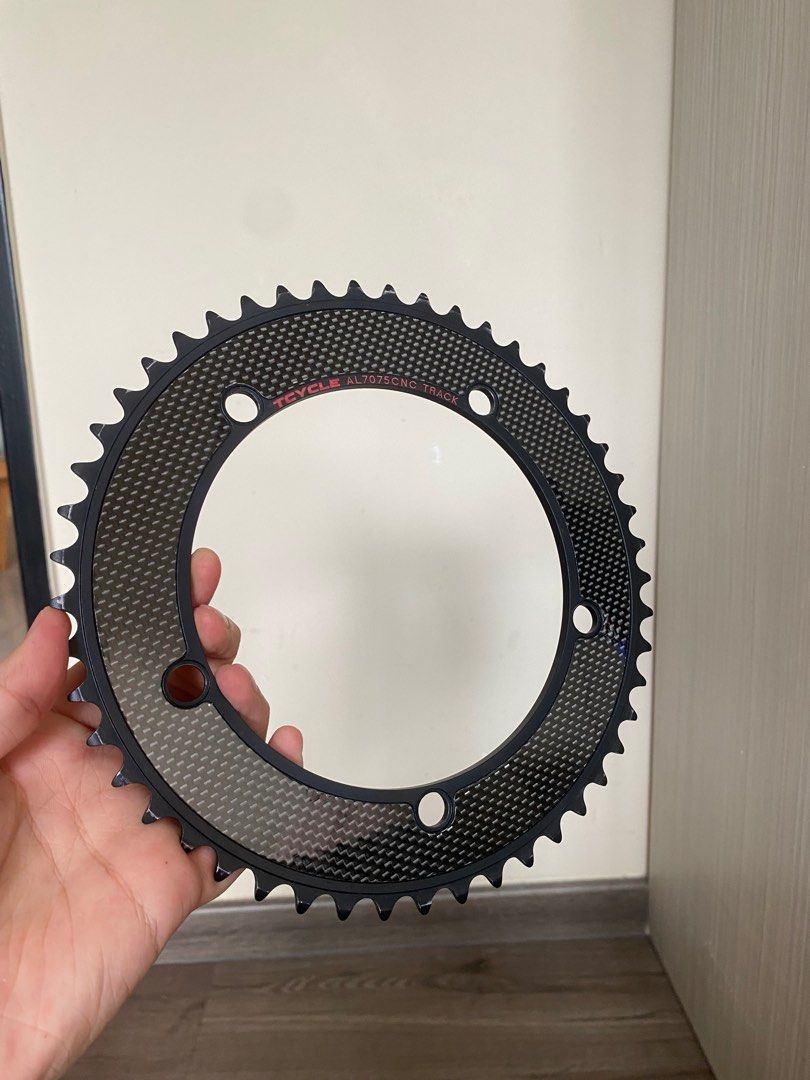 Carbon Track Fixie chainring 144BCD 49T, Sports Equipment, Bicycles ...