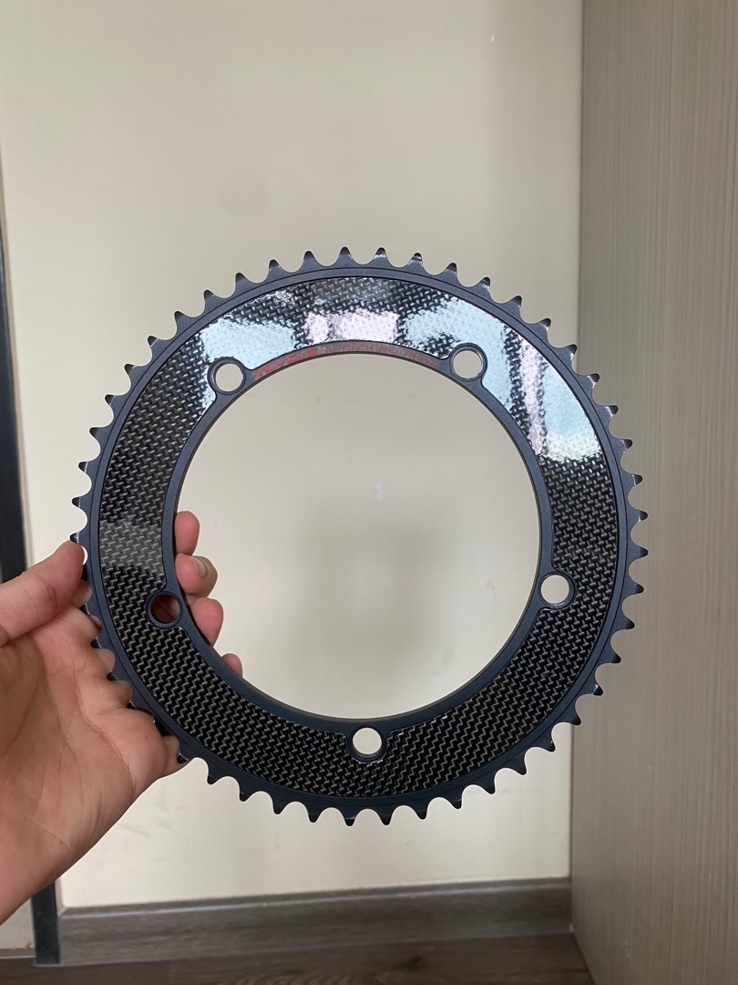 Carbon Track Fixie chainring 144BCD 49T, Sports Equipment, Bicycles ...