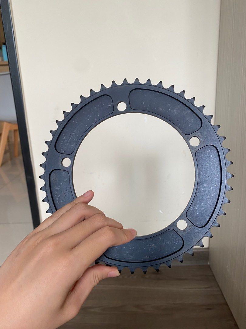 Carbon Track Fixie chainring 144BCD 49T, Sports Equipment, Bicycles ...