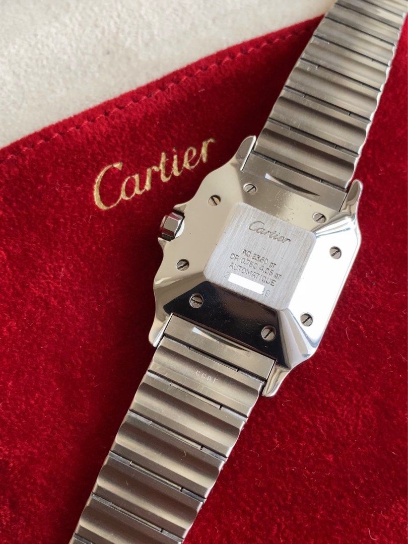 CARTIER Santos “Gordon Gekko” Automatic White Roman Gold & Steel Date ...