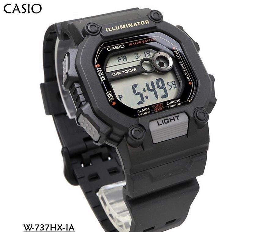 Casio W 737hx 1a Illuminator Digital Quartz W737hx 1a Black W737 Brand