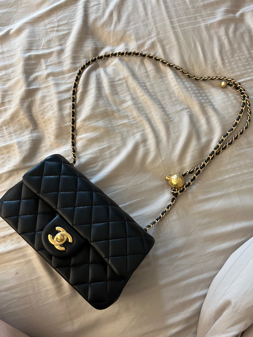 CHANEL PEARL CRUSH RECTANGULAR MINI, Luxury, Bags & Wallets on Carousell