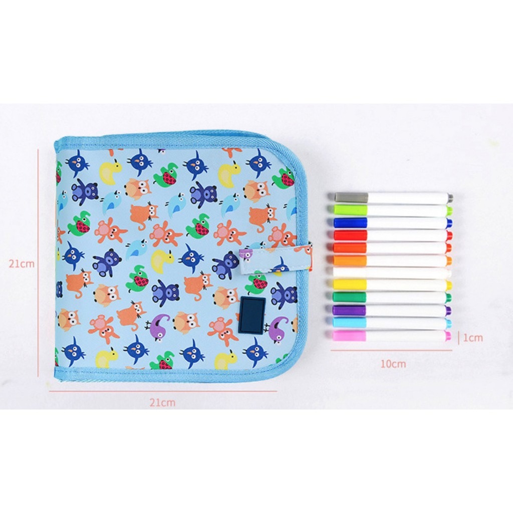 Children Reusable Multi Page Colouring Book with 6pc Color Pens ...