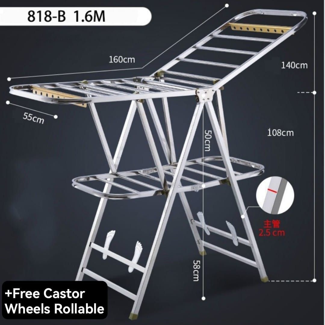 Clothes drying rack hanger foldable rollable, Furniture & Home Living ...