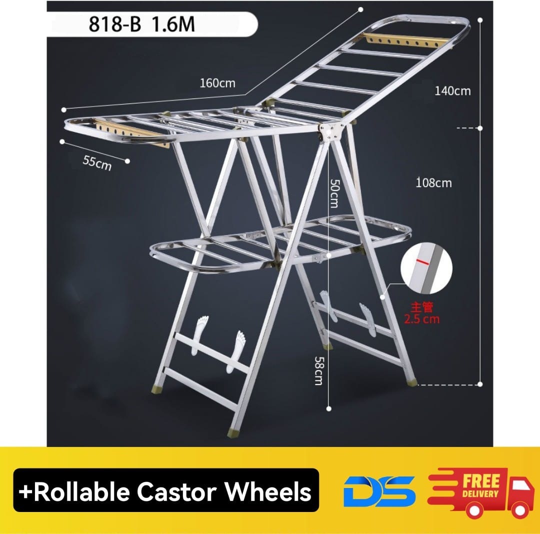 Clothes drying rack hanger foldable rollable, Furniture & Home Living ...