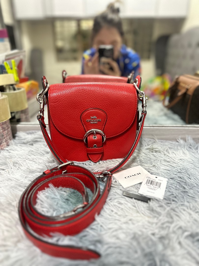 Coach Kleo 17 in Bright Poppy, Luxury, Bags & Wallets on Carousell